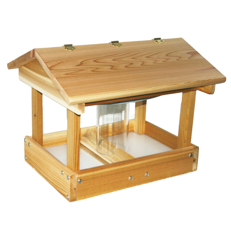 Arlmont Co. Kuhl Tray Bird Feeder with Perforated Plastic Bottom Wayfair